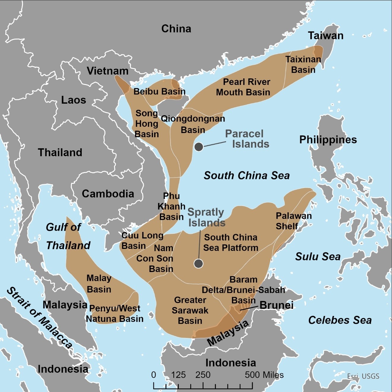Political Map Of The South China Sea Nations Online Project