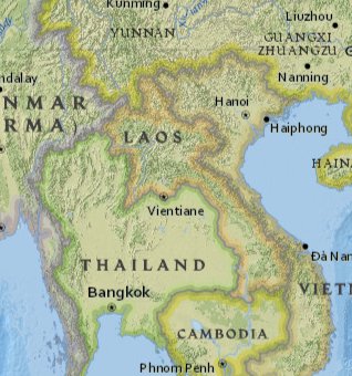 Annam Cordillera Kaart